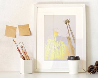 Urban Light Los Angeles Print LACMA Original Artwork Black & - Etsy