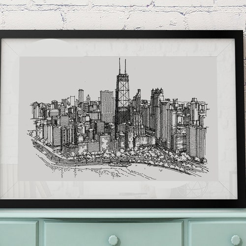 Chicago Art Painting of the Chicago Theatre Sign | Etsy