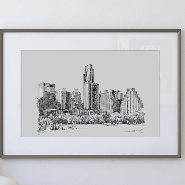 Austin Tx Skyline Wall Art - Etsy