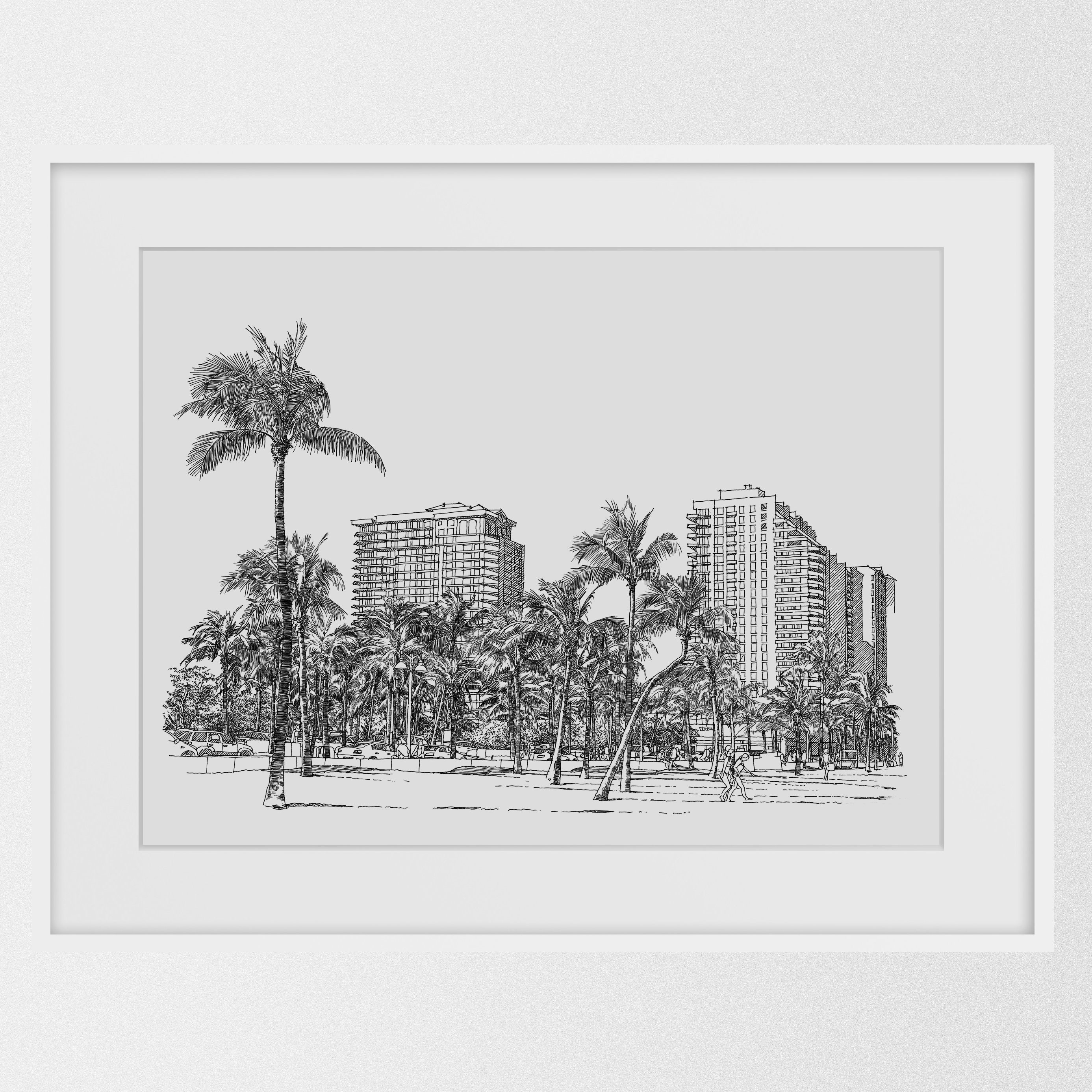 Palm Tree Miami Beach Themed Decor Miami Florida Gold Foil - Etsy
