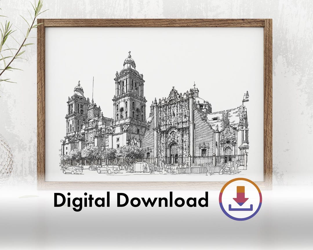 Mexico City Digital Print, Printable Wall Art, Metropolitan Zocalo ...