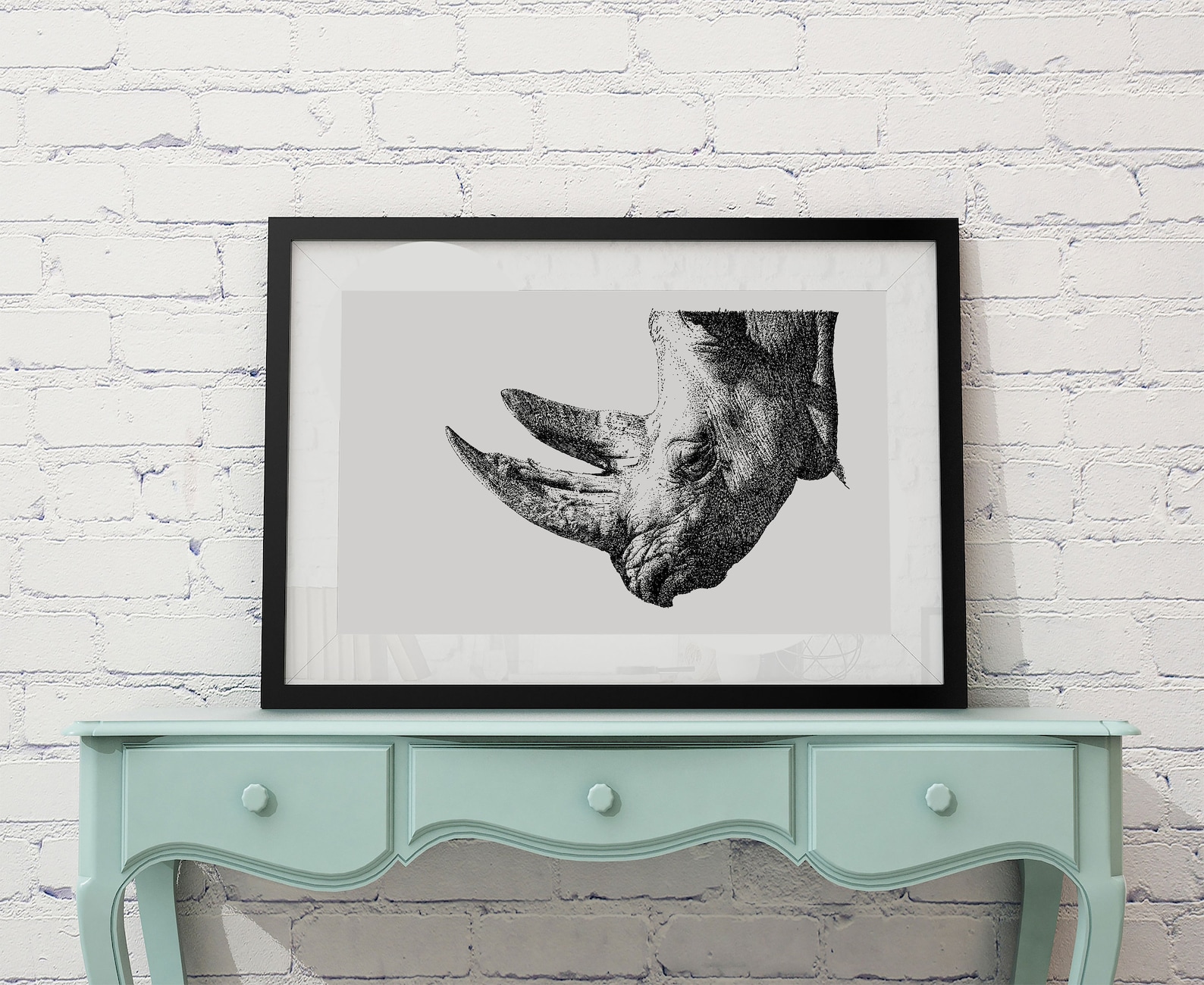 Rhino Head Art Rhino Print Animal Wall Head Rhino Head Wall - Etsy