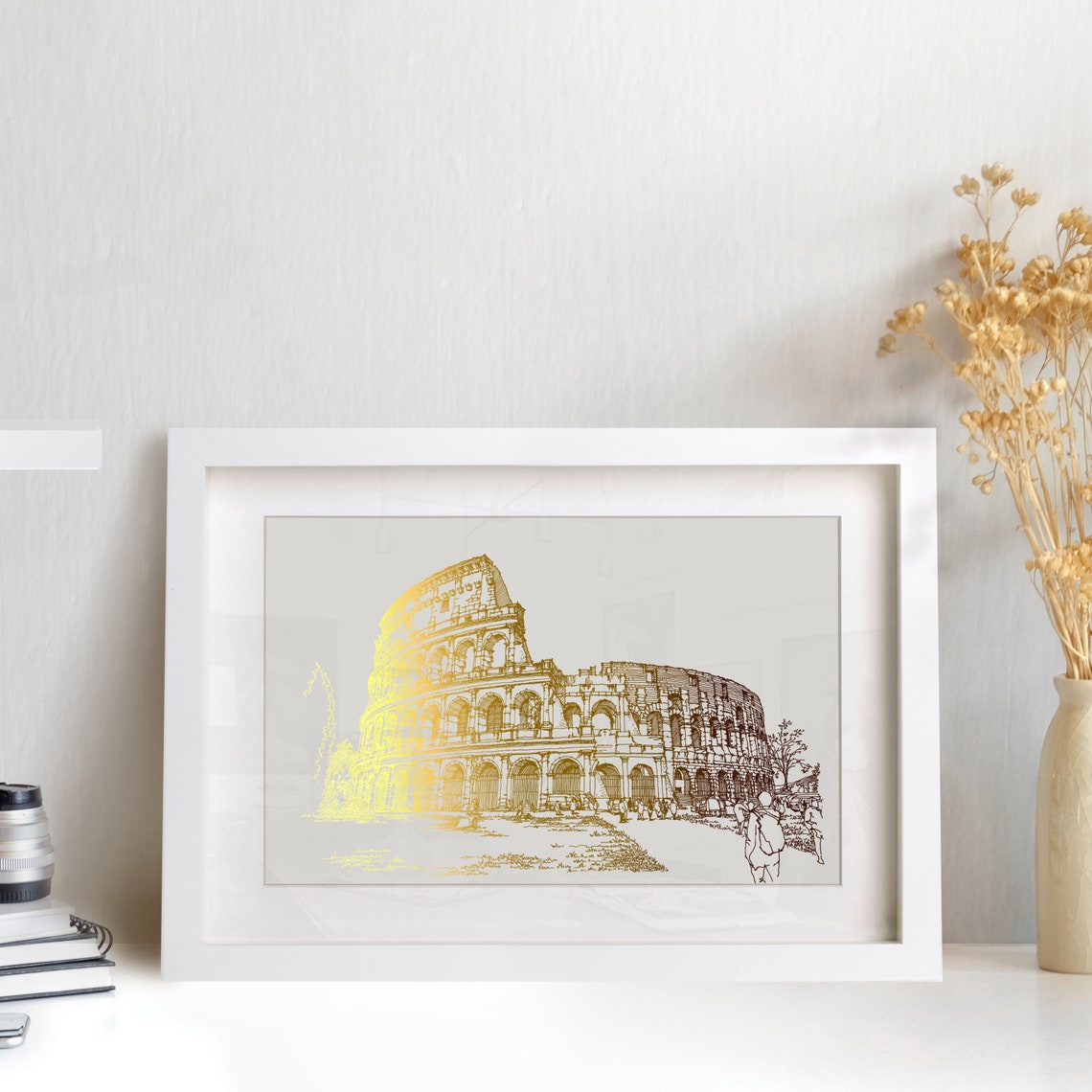 Rome Colosseum Gold Foil Print Rome Poster Ancient Rome | Etsy