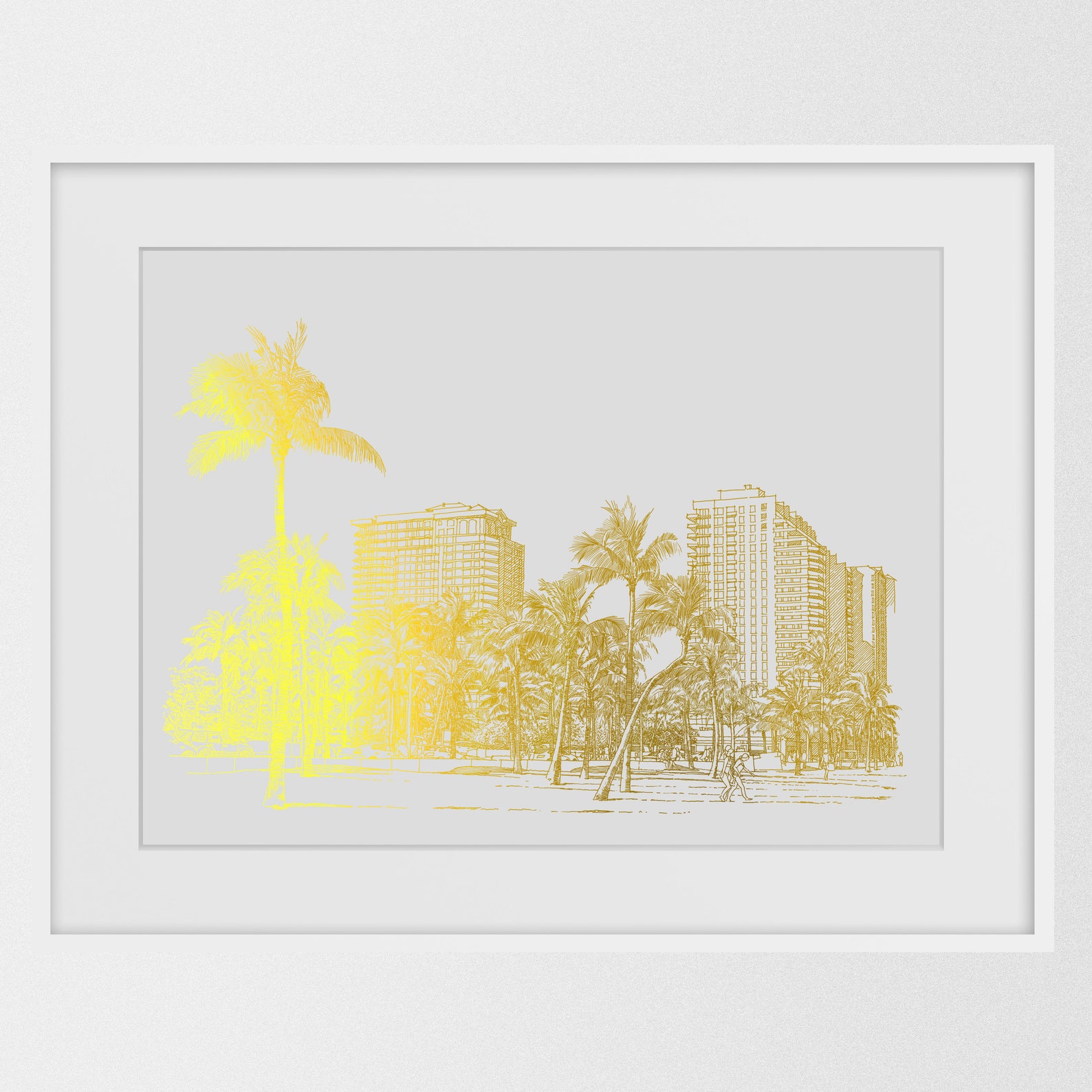 Palm Tree Miami Beach Themed Decor Miami Florida Gold Foil - Etsy