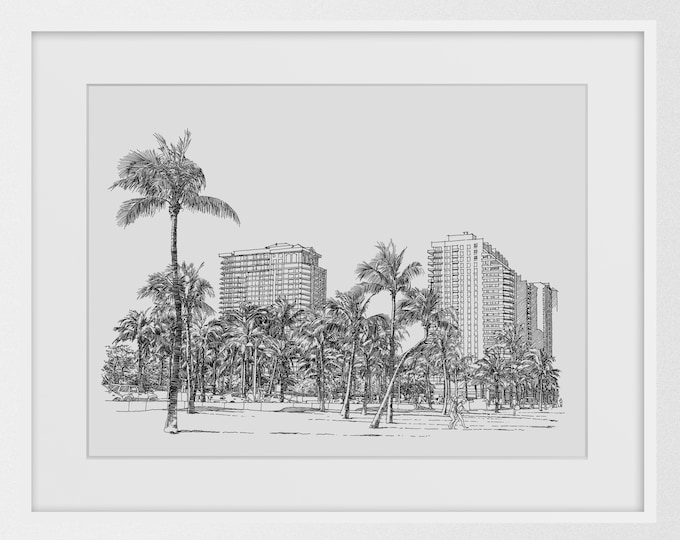 Maui Black Sand Beach Original Drawing Hawaii Maui Beach - Etsy