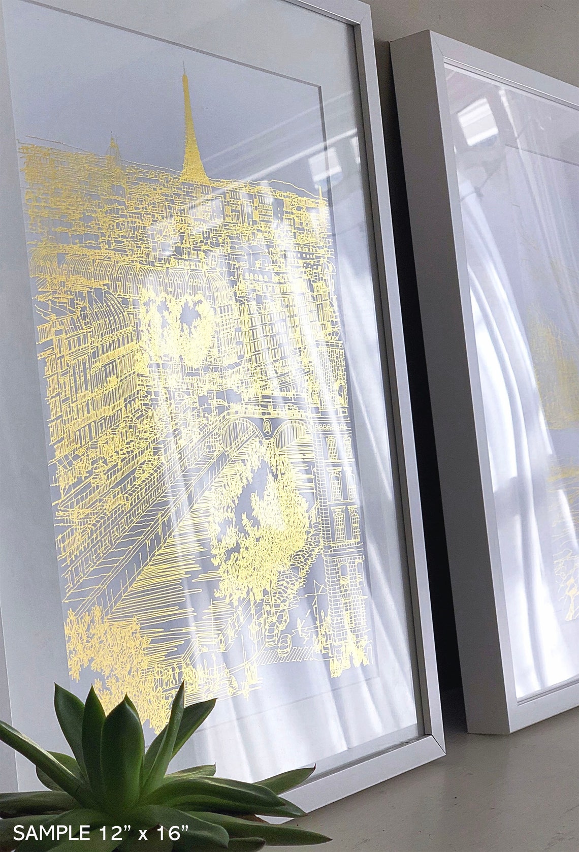 San Jose City Hal Gold Foil Print Postmodern Style - Etsy