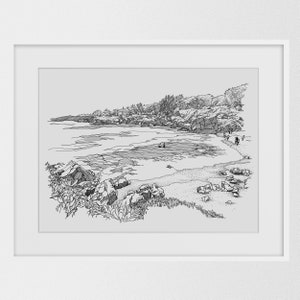 Maui Black Sand Beach Original Drawing, Hawaii Maui Beach Themed Decor ...