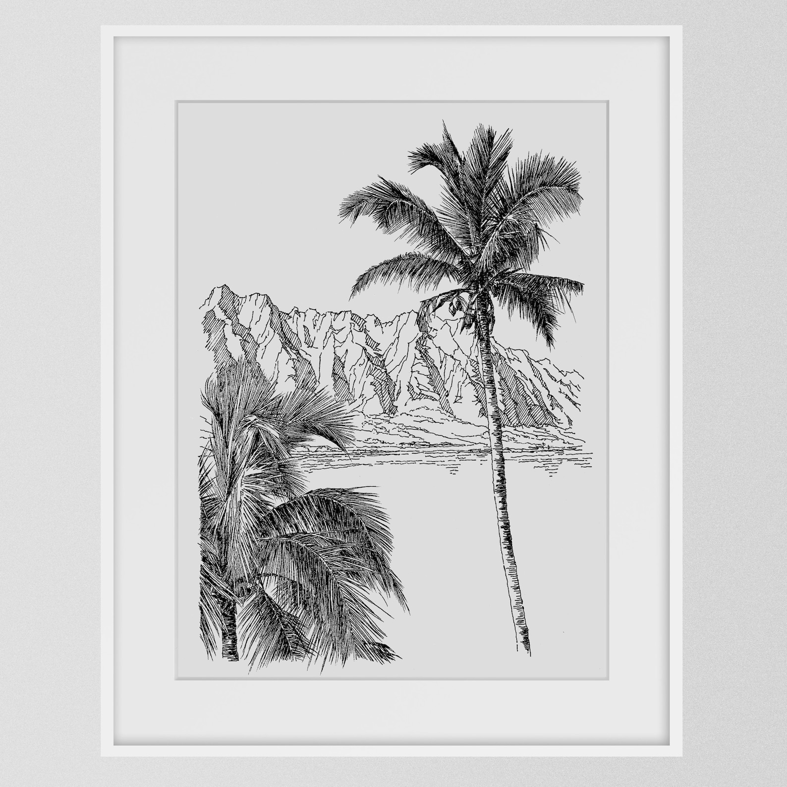 Hawaii Wall Art Original Drawing Hawaii Maui Beach Themed - Etsy