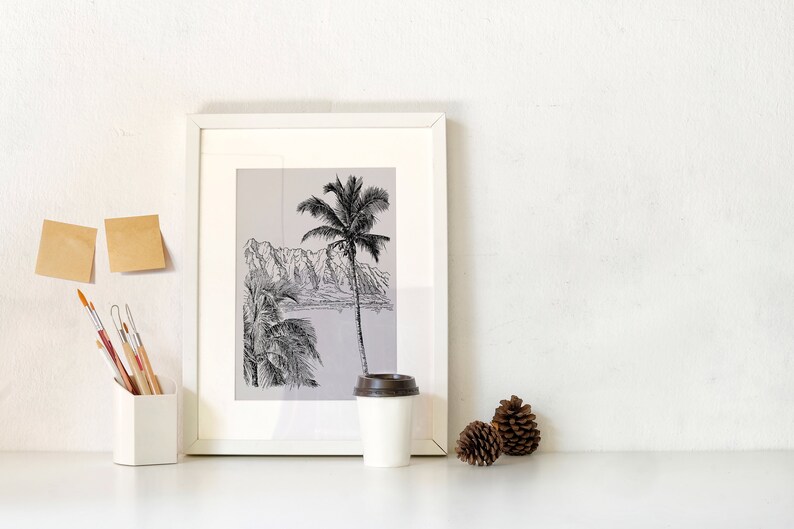Hawaii Wall Art, Original Drawing, Hawaii Maui Beach Themed Decor ...