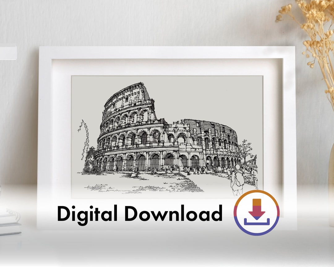 Colosseum Digital Print, Printable Wall Art, Ancient Rome Poster, Roman ...