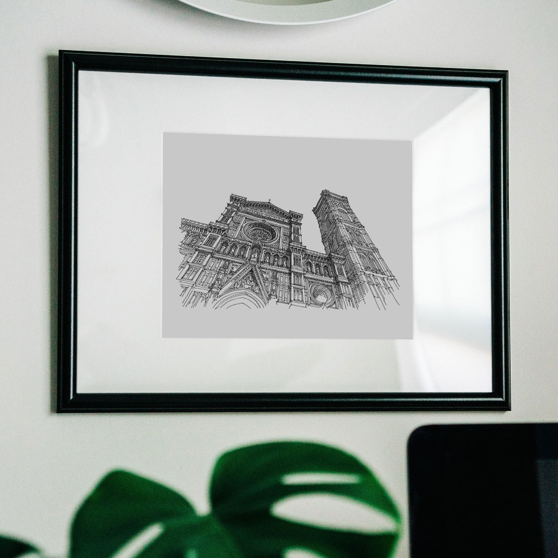 Cathedral of Santa Maria Original Line Art, Florence Cathedral Original ...