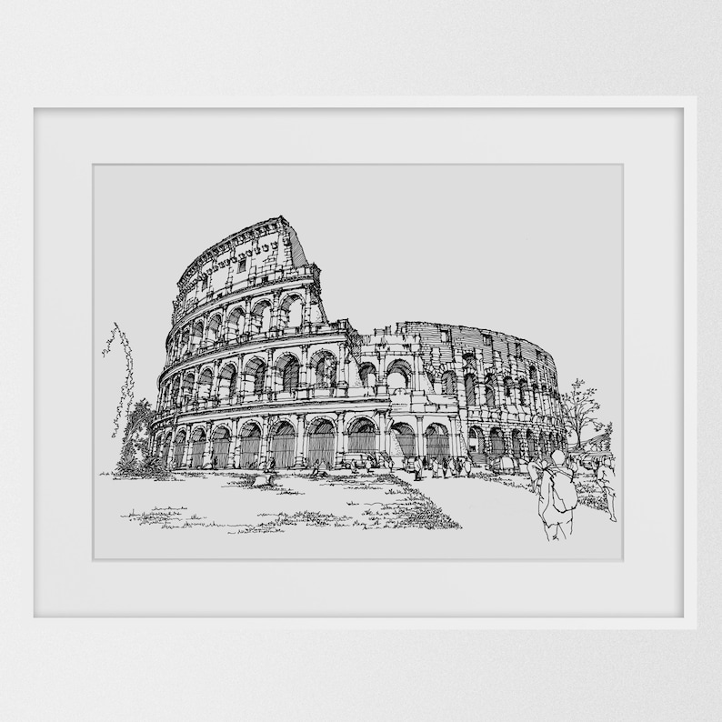 Rome Colosseum Gold Foil Print Rome Poster Ancient Rome - Etsy