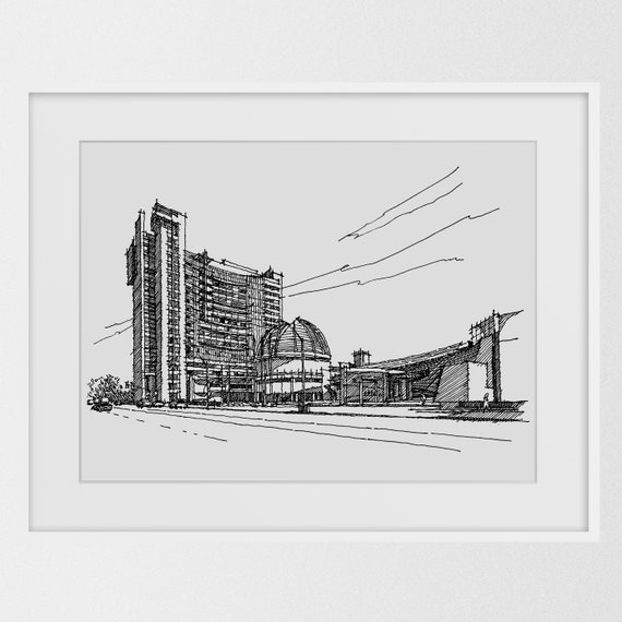 Postmodernist Architecture Sketch