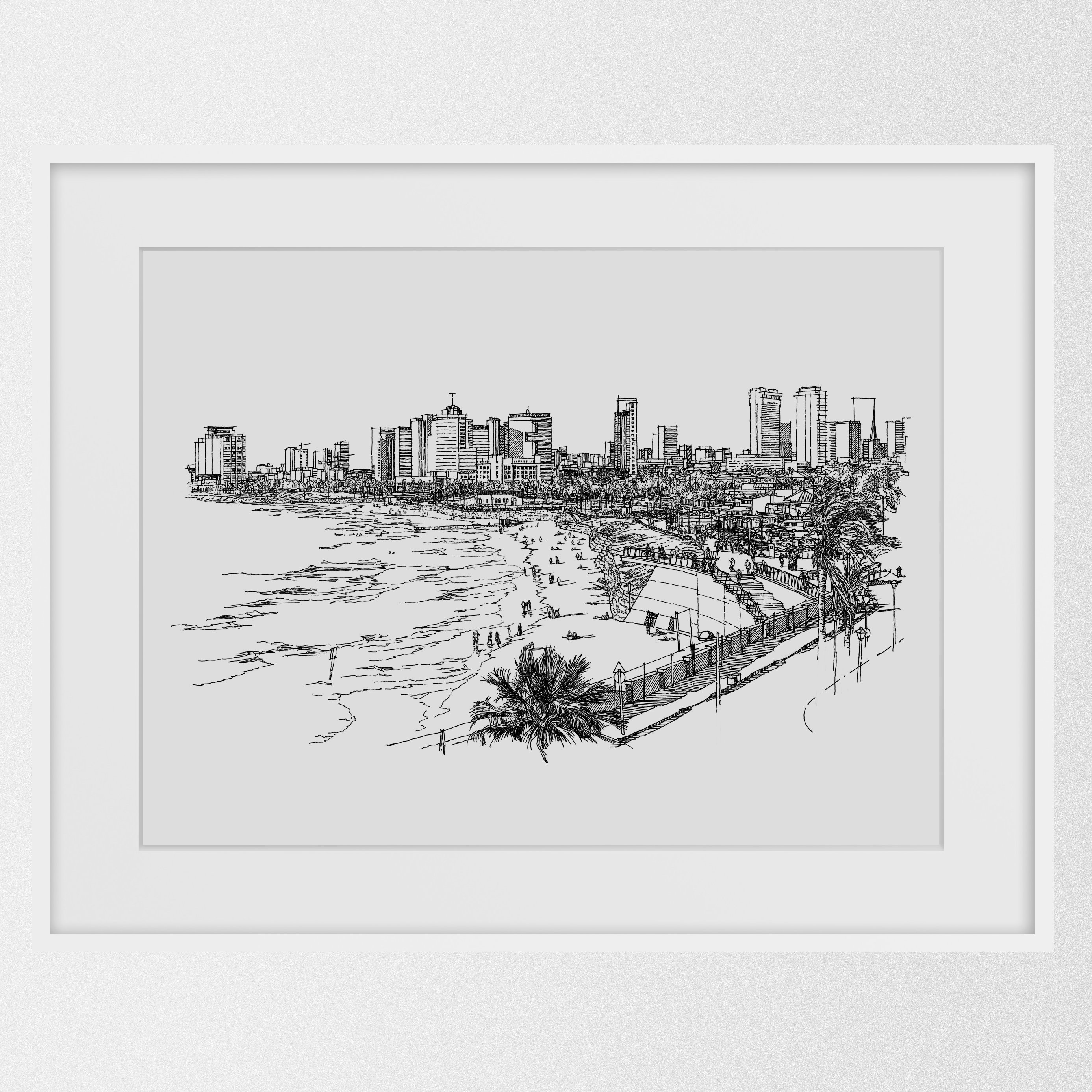 Tel Aviv Skyline Print Israeli art Tel Aviv Israel Cityscape | Etsy