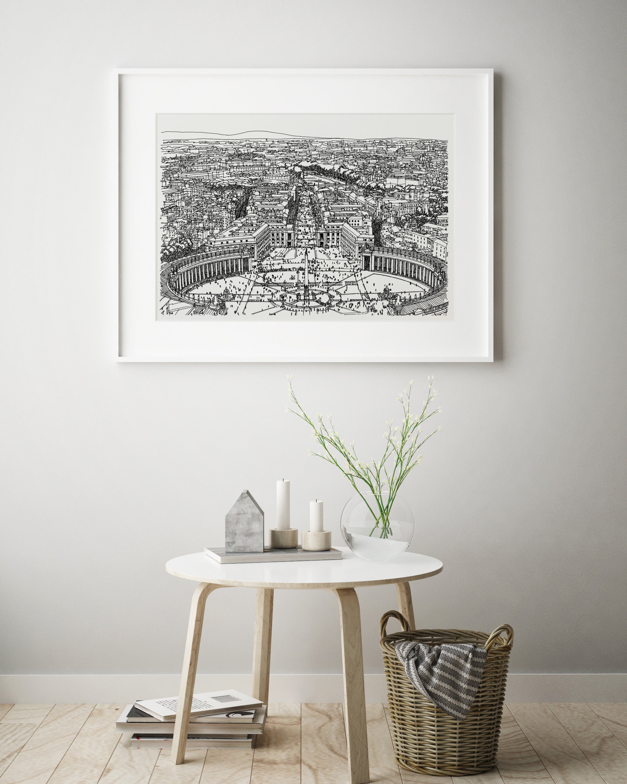 Vatican City Print Christian Wall Art Rome Skyline Italy | Etsy