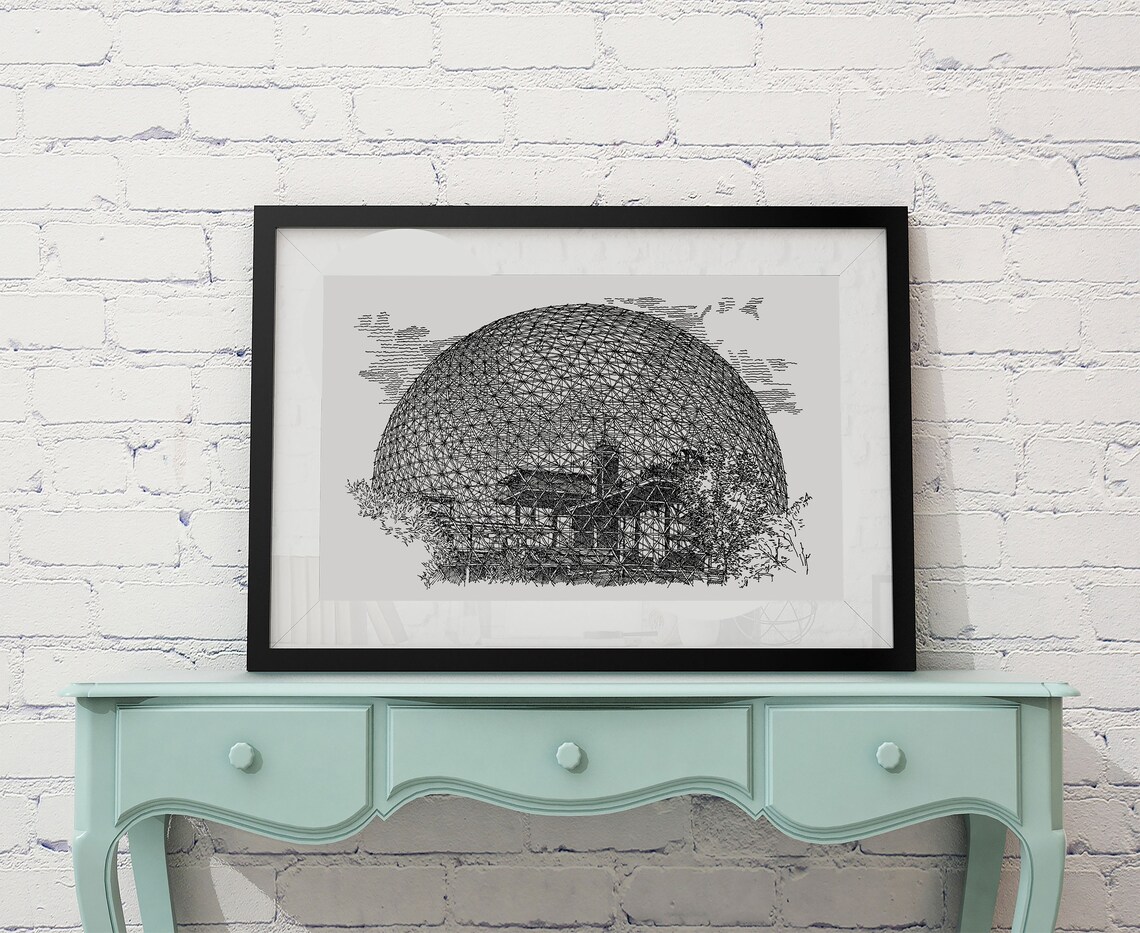 Montreal Print Biosphere Original Drawing Illustration - Etsy