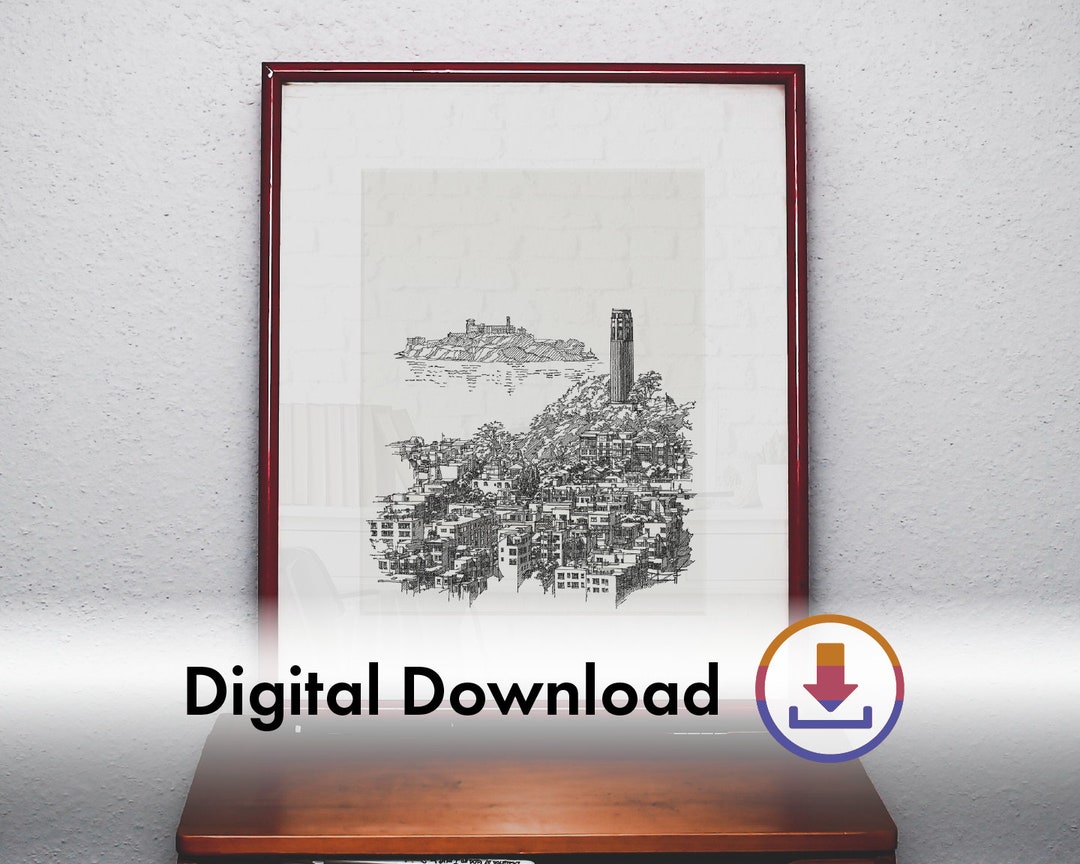 Coit Tower Digital Print, Printable Wall Art, San Francisco Print ...
