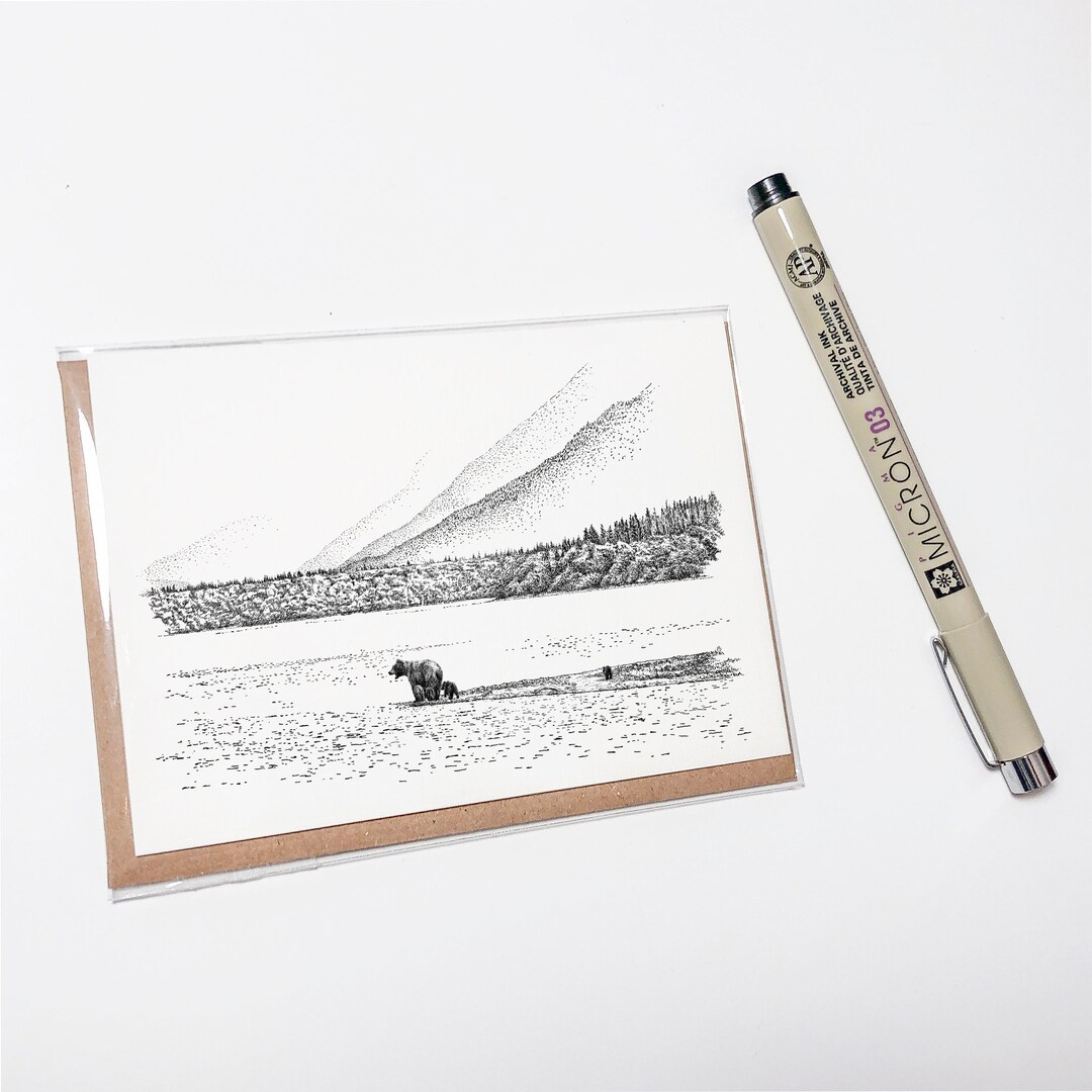 Alaska Gift Card Alaska Wild Animal Card Alaska Bear Card - Etsy