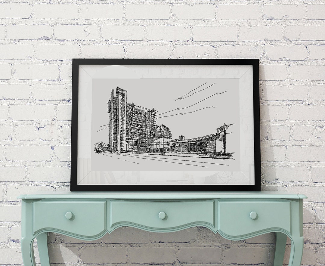 Bay Area Art, San Jose City Hall, California Print, Black and White ...