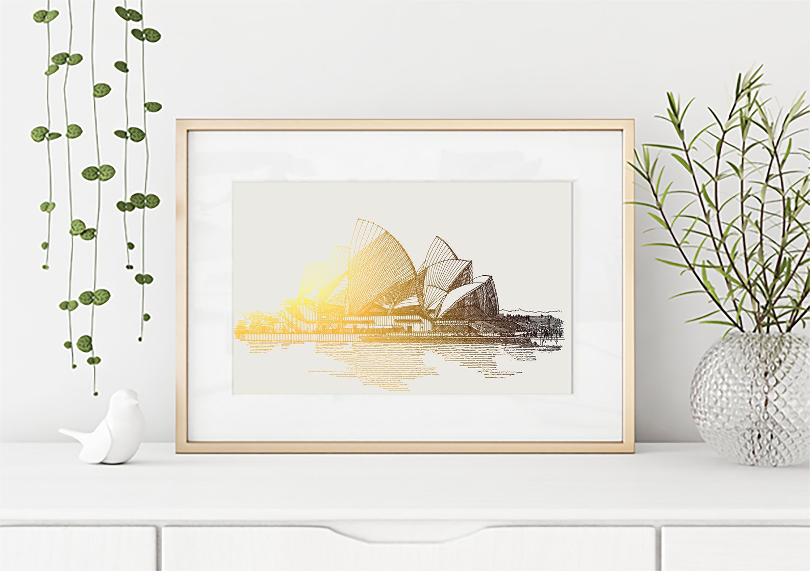 Sydney Opera House Wall Art, Gold Foil Sydney Print, Architecture ...