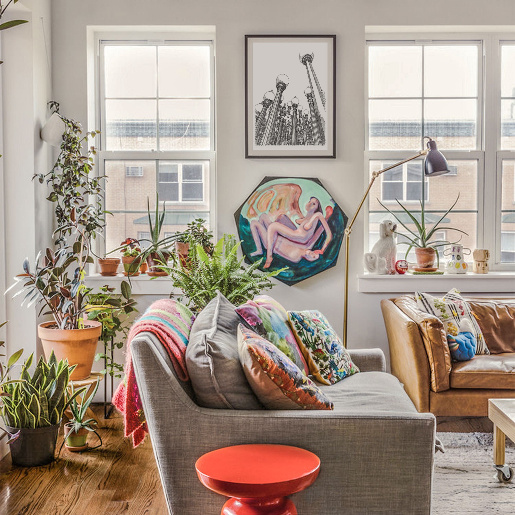 Urban Light Los Angeles Print LACMA Original Artwork Black & - Etsy