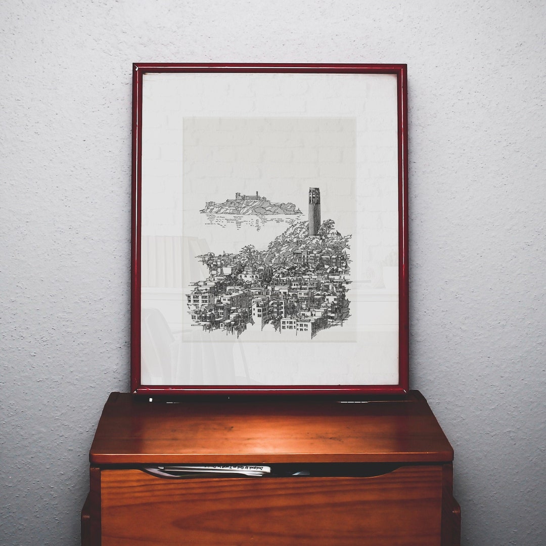 Coit Tower San Francisco Print, Original San Francisco Art, Black and ...