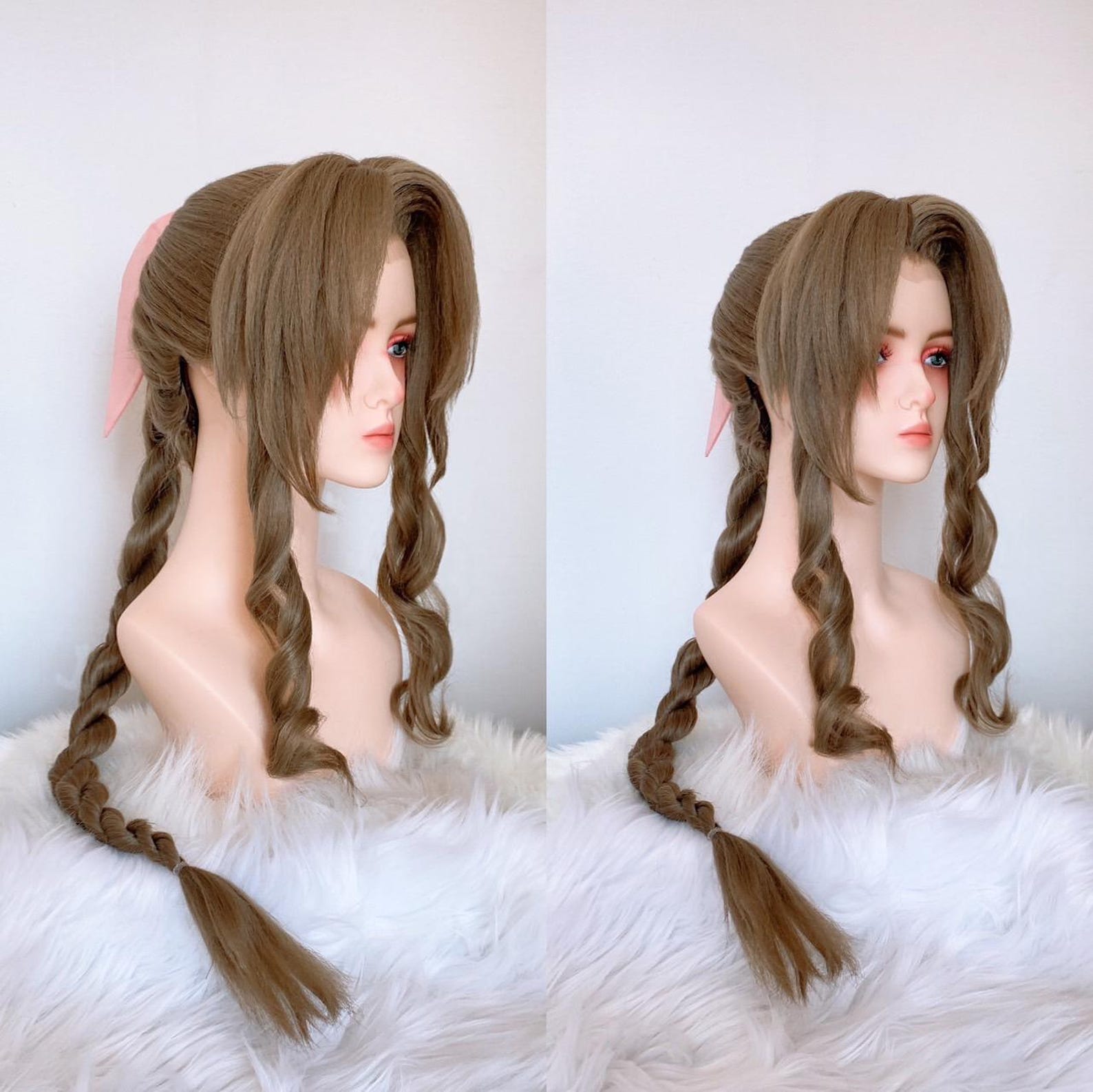 Aerith Remake Lacefront Inspired Cosplay Wig - Etsy