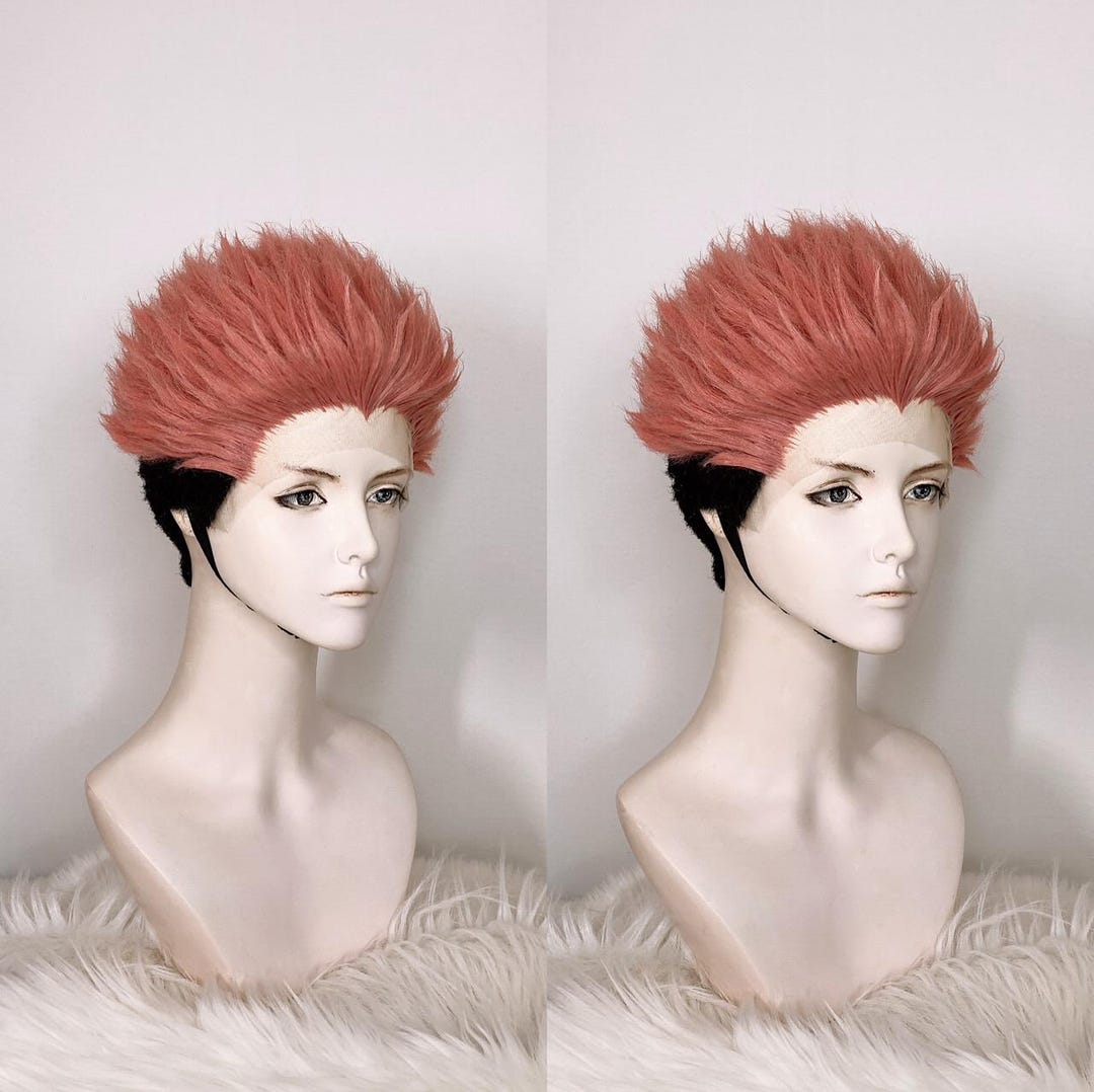 Sukuna Wig Short Spikey Pink Rose - Etsy
