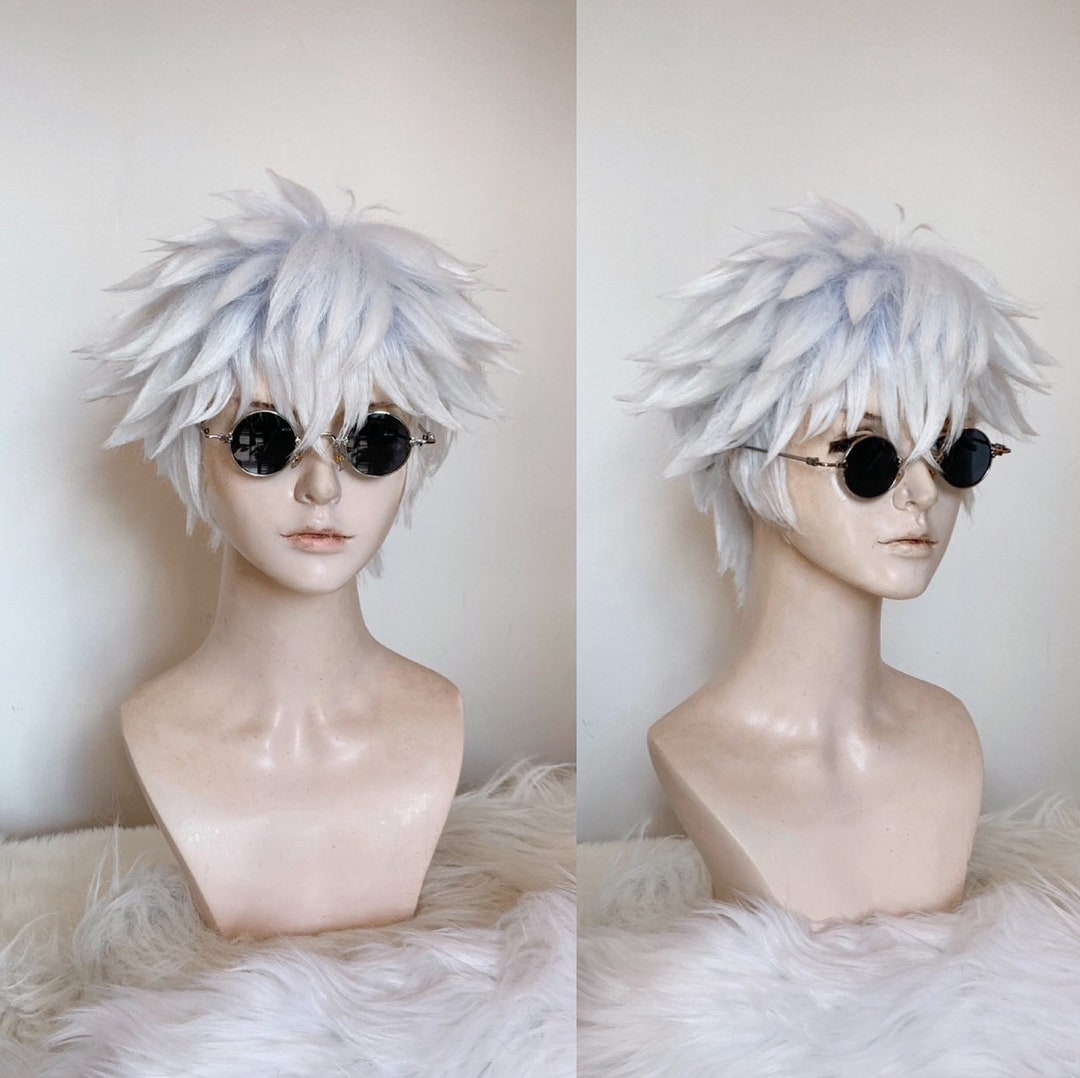 Gojo Wig Short Spikey White Silver - Etsy