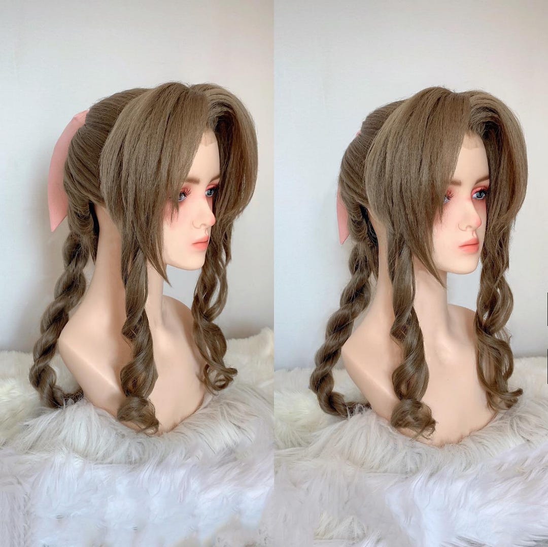 Aerith Remake Lacefront Inspired Cosplay Wig - Etsy Canada