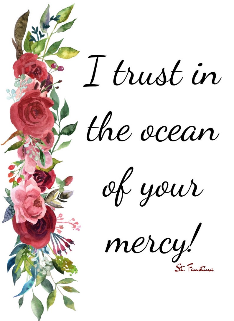 Ocean of Mercy St. Faustina Divine Mercy Print Catholic Printable Beach ...