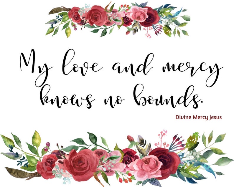 Love and Mercy Divine Mercy Quote Catholic Decor Catholic Printable ...