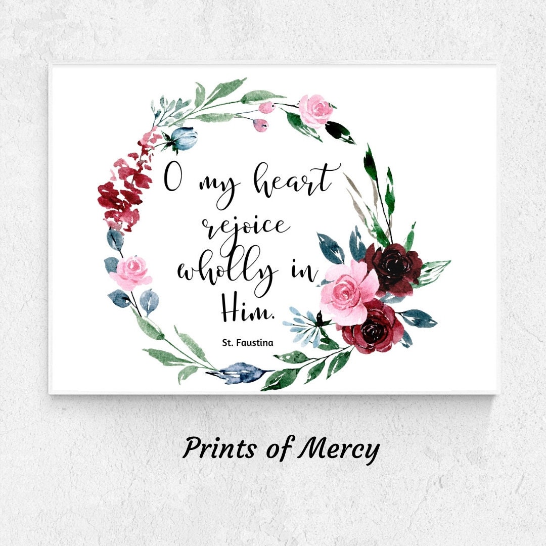 My Heart Rejoice Divine Mercy Quote Catholic Printable Catholic Print ...