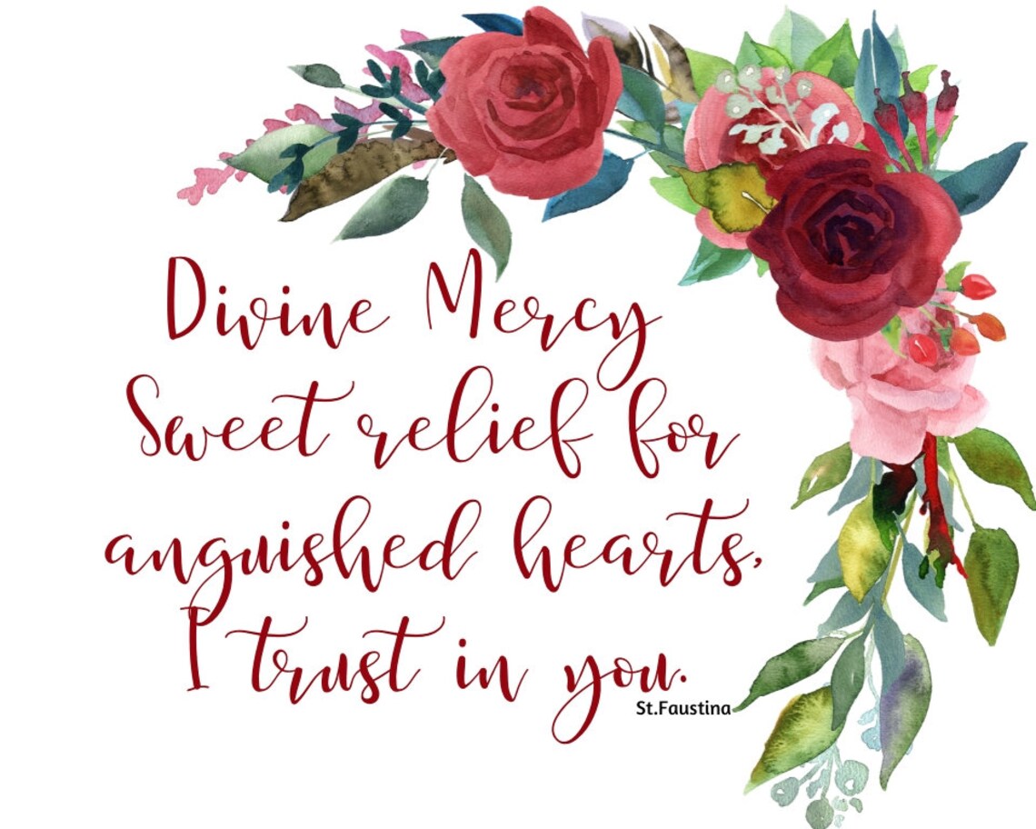 Divine Mercy Stfaustina Quote Catholic Print Catholic Wall Art Home ...