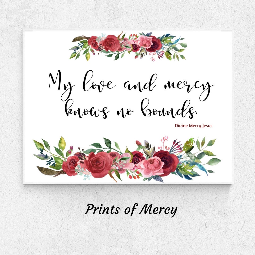 Love and Mercy Divine Mercy Quote Catholic Decor Catholic Printable ...