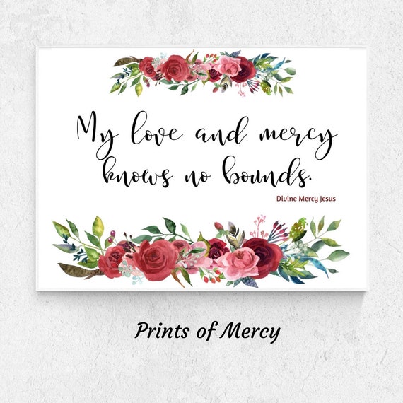 Love and Mercy Divine Mercy quote Catholic Decor Catholic | Etsy