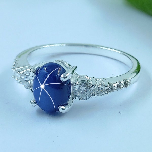 Blue Linde Star Sapphire Ring - Etsy