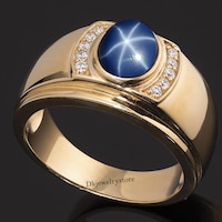 Six Ray Star Ring Natural Ruby Star Ring in 925 Sterling Silver Man ...