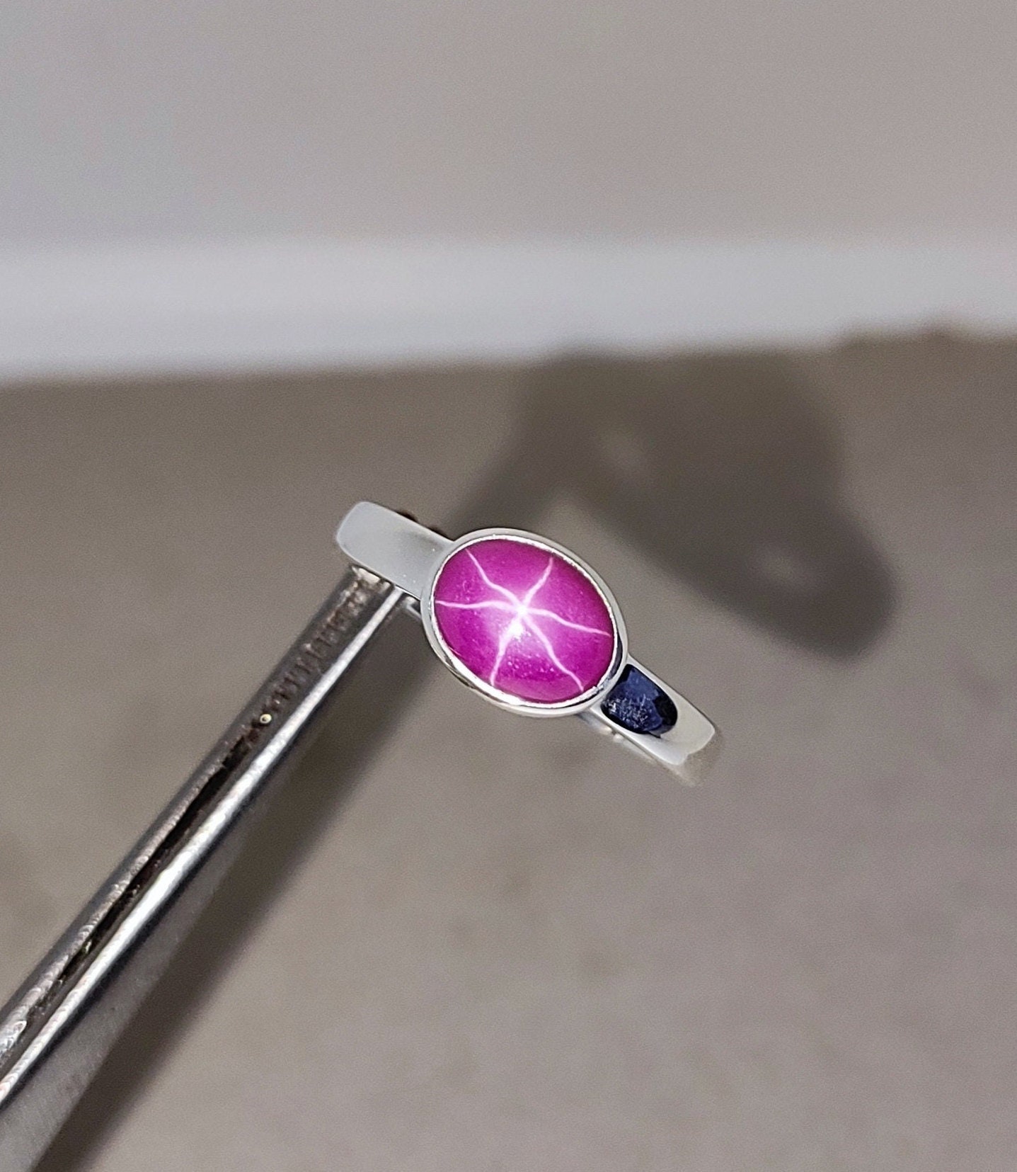 Pink Star Sapphire Ring Simple Promise Ring Lindy Star Ring | Etsy