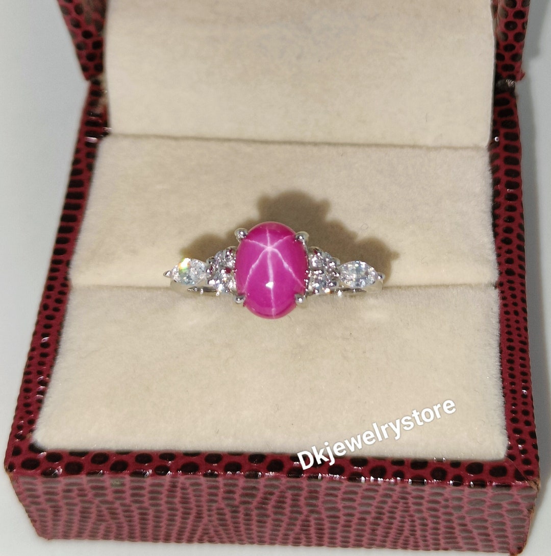 Vintage Pink Star Sapphire Ring, Lindy Star Ring, Handmade Ring, 925 ...