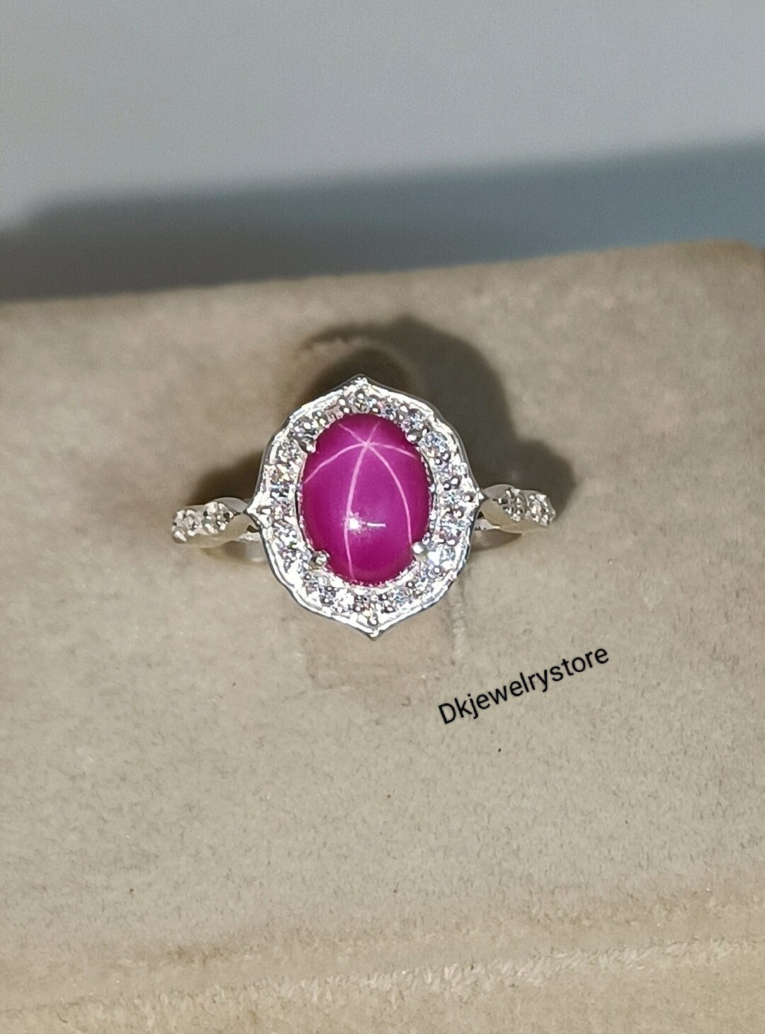 Cornflower Star Sapphire Ring, Star Gemstone, Lindy Pink Star Ring ...