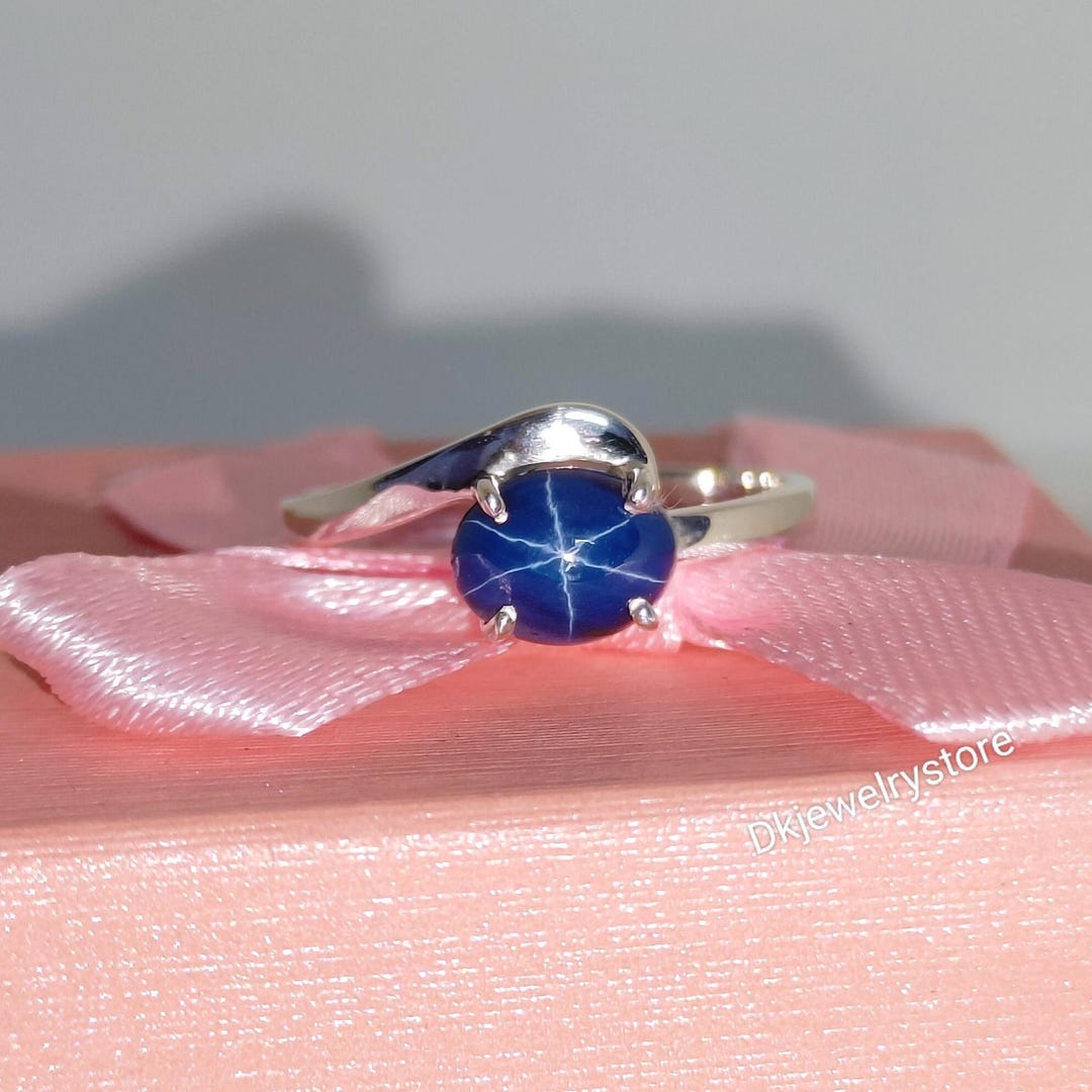 Lindy Star Sapphire Ring, Star Gemstone, Handmade Ring, September ...