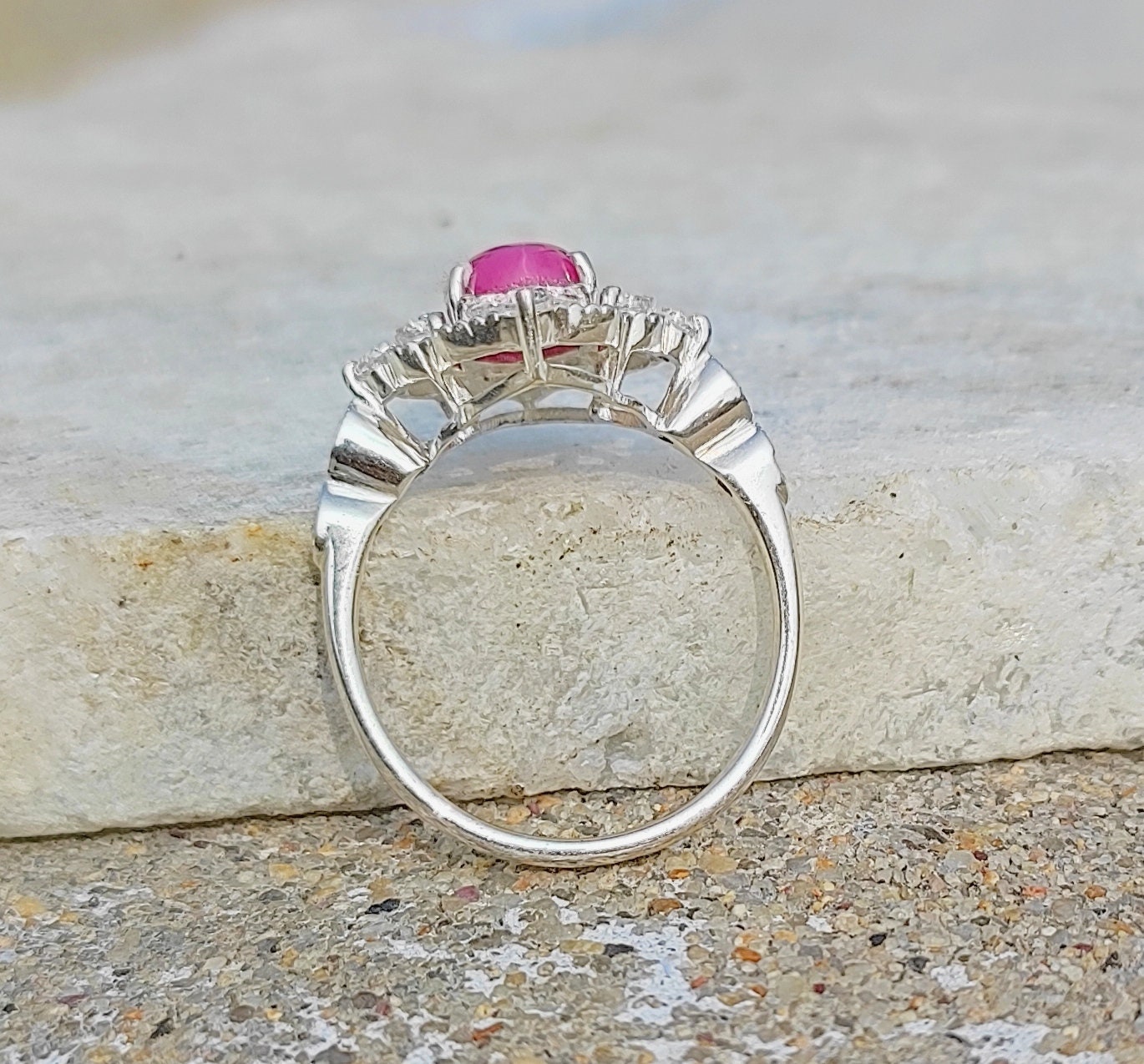 Pink Star Sapphire Ring Pink Star Sapphire Simple Promise | Etsy