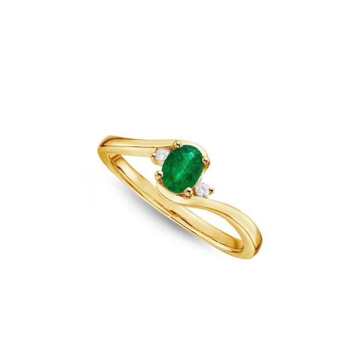Genuine Emerald Ring Estate Emerald Ring Dainty Emerald - Etsy