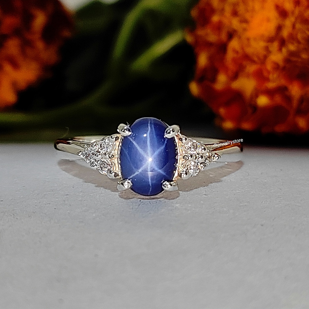 Star Sapphire Ring, Star Engagement Ring, Lindy Star Ring, Star ...