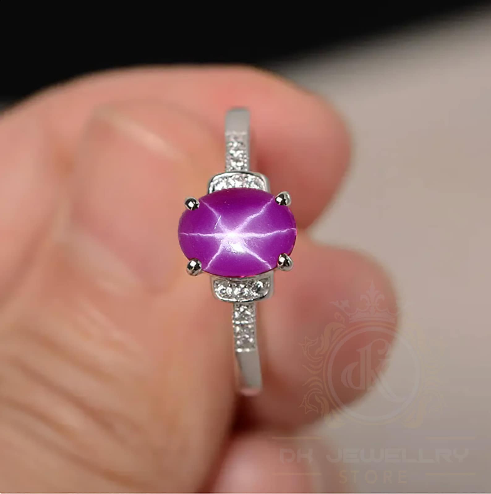 Vintage Pink Star Sapphire Ring Lindy Star Ring 925 Sterling - Etsy