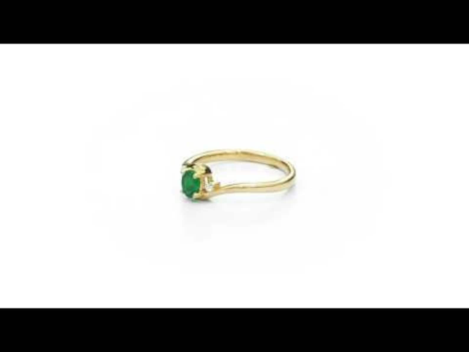 Genuine Emerald Ring Estate Emerald Ring Dainty Emerald - Etsy