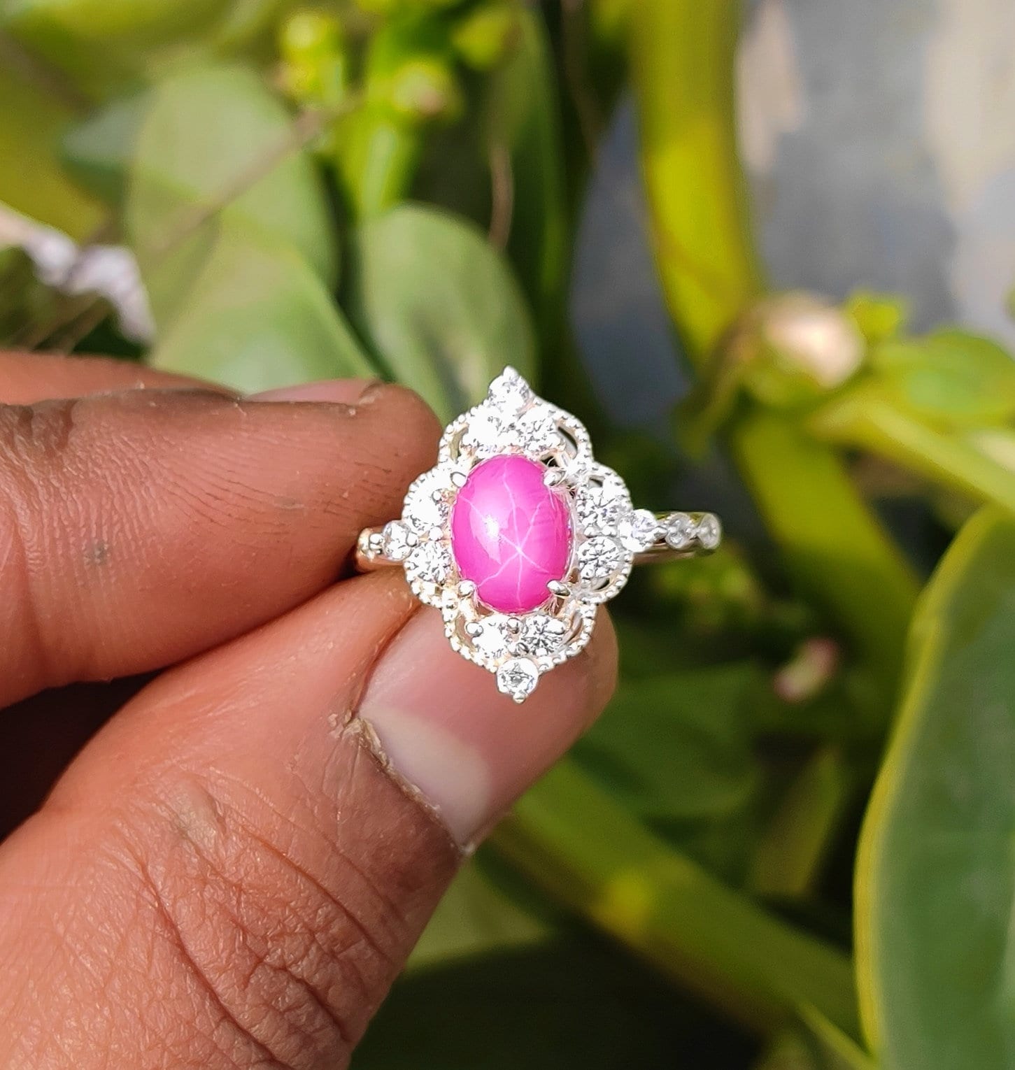 Pink Star Sapphire Ring Pink Star Sapphire Simple Promise - Etsy