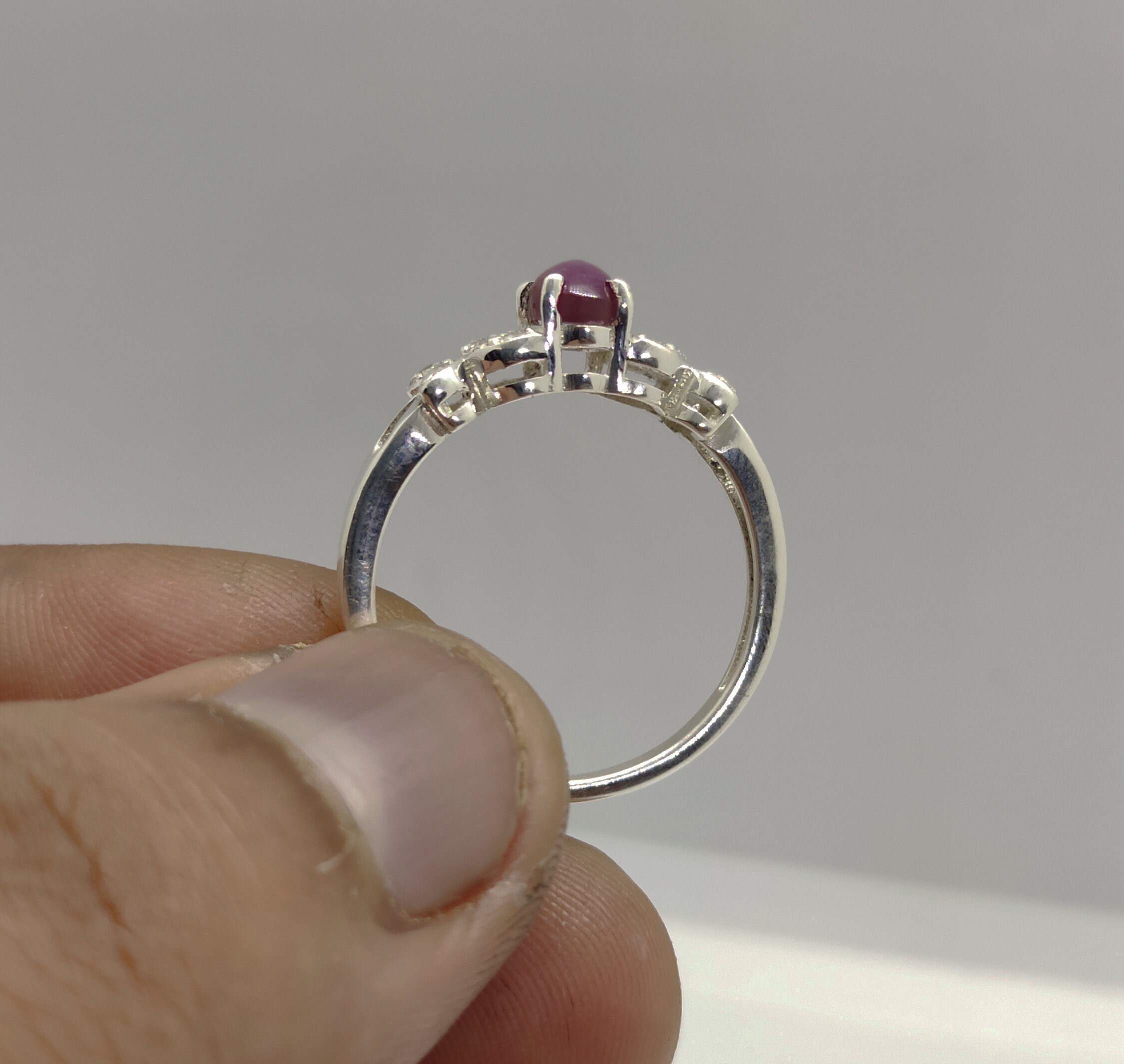 Star ruby ring white gold ruby ring antique ruby ring july | Etsy