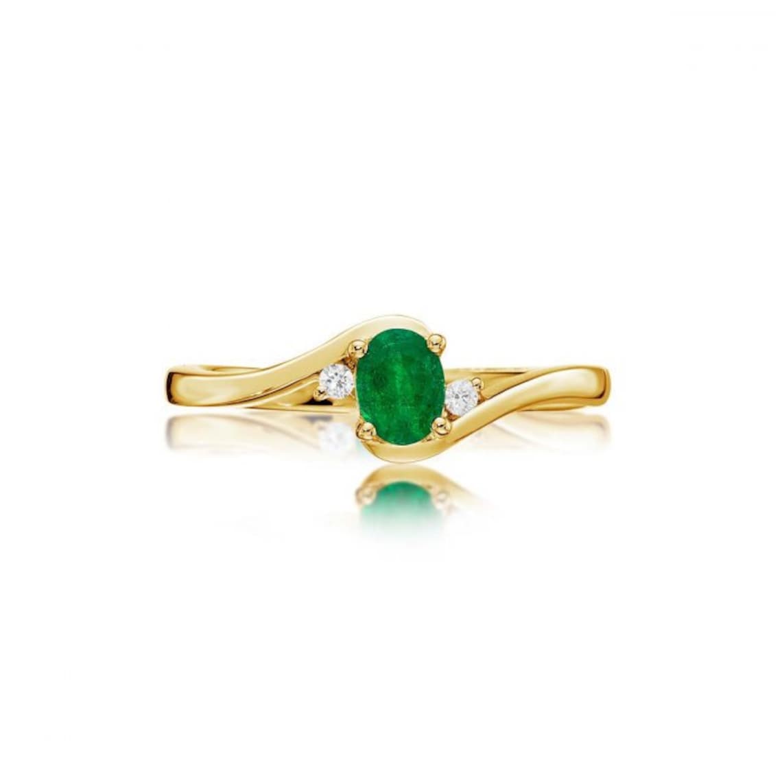 Genuine Emerald Ring Estate Emerald Ring Dainty Emerald - Etsy